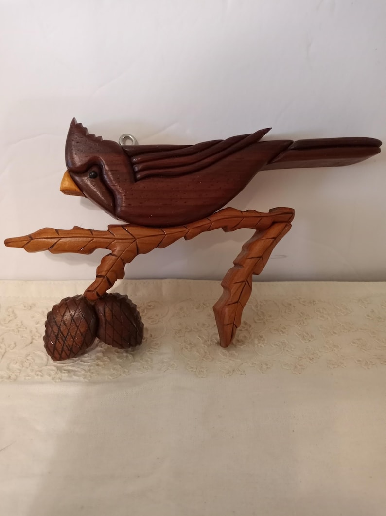 Handmade Intarsia Cardinal Wood Art - Signed Roger Morse 2005 - Etsy