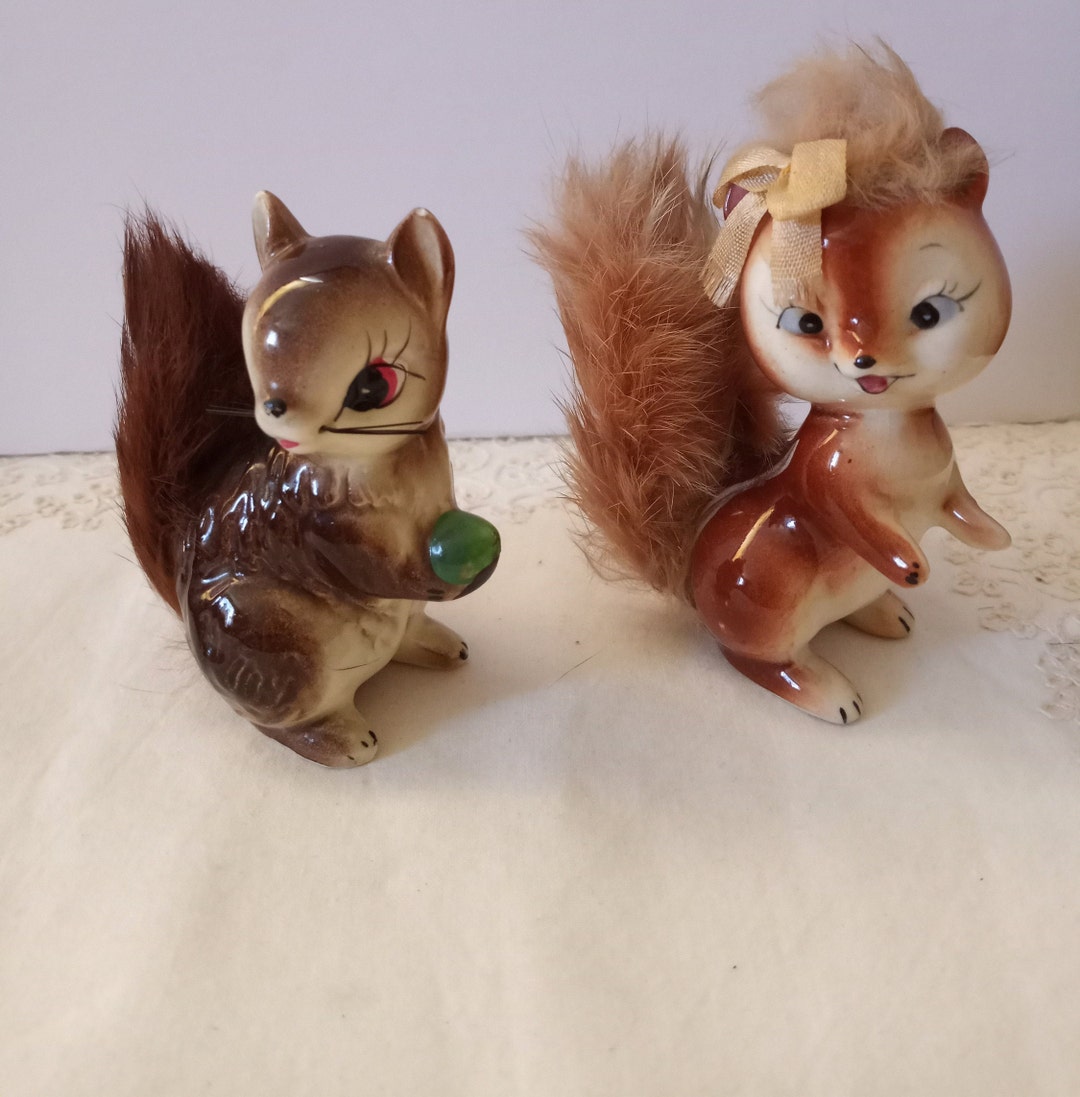 Set of 2 Midcentury Vtg. Kitschy Anthropomorphic Hand-painted Ceramic ...