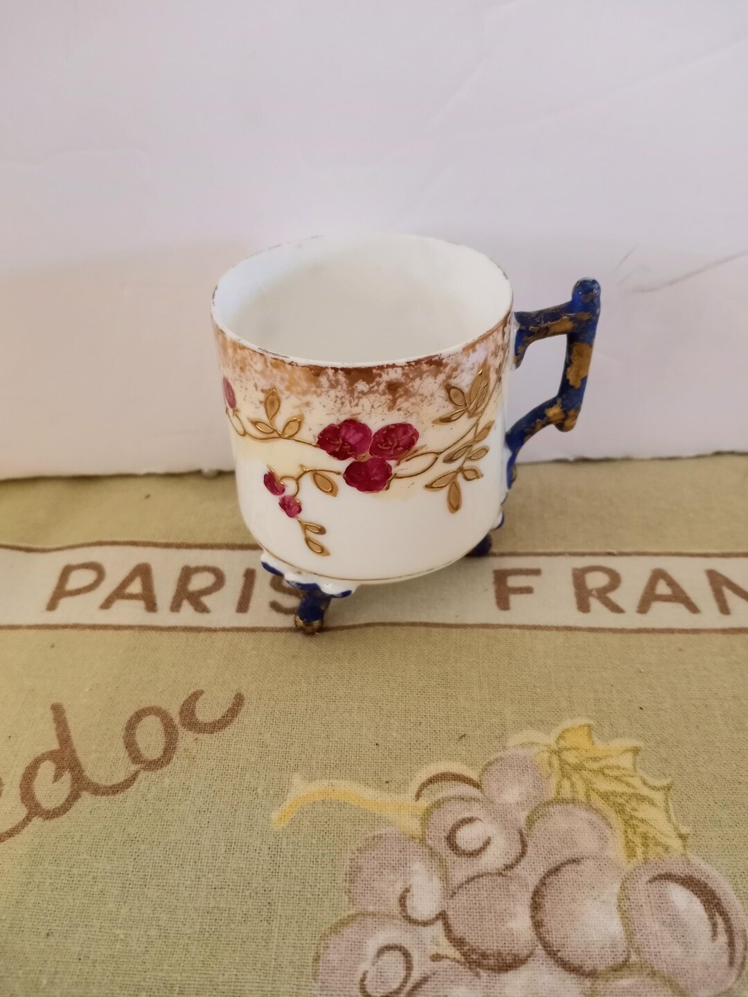 Antique Limoges of France Porcelain 3 Footed Demitasse Cup, Raspberries ...