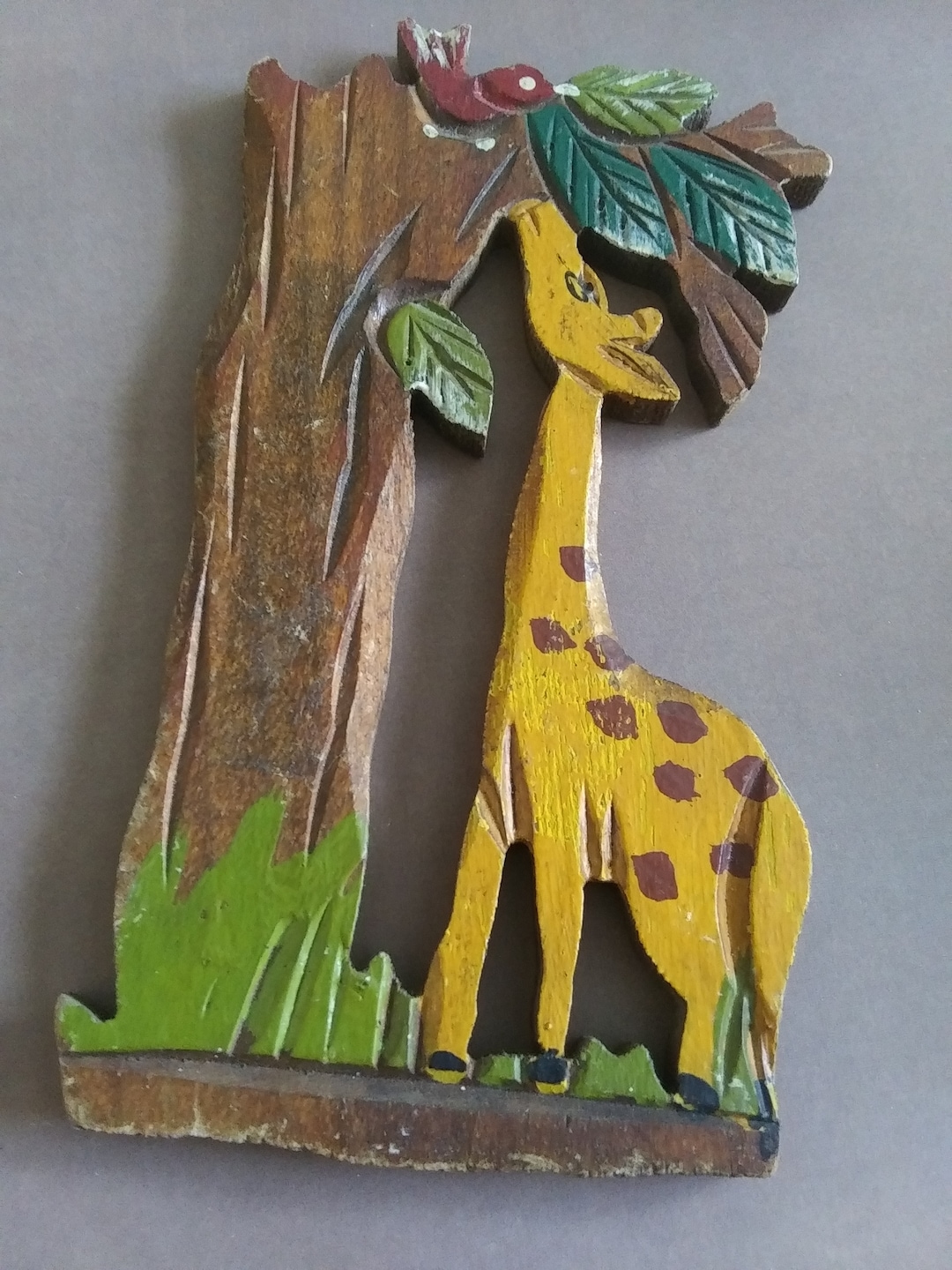 Vintage Midcentury Lobeco Co. Hand-carved, Handpainted, Wood Giraffe ...