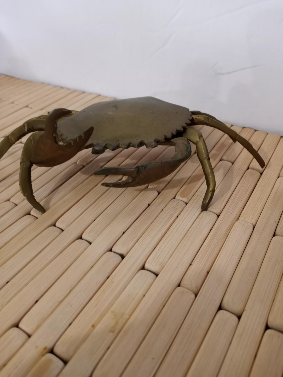Vtg Brass Crab, Moveable Claws Hinged Crab Shell Lid Opens Into Small ...