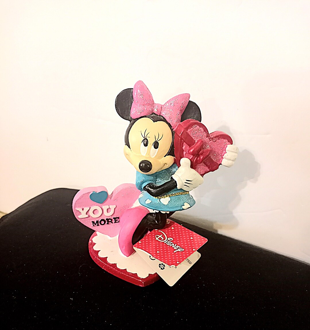 Vintage Minnie Mouse Figurine: Love You More, Glitter Hearts, New Old ...
