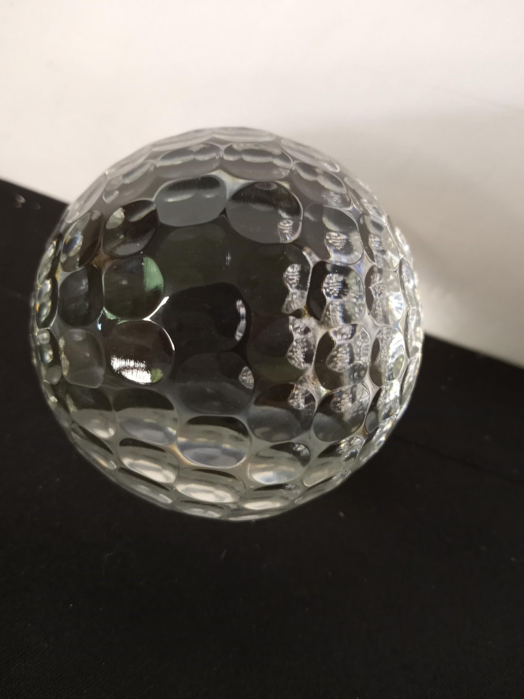 Vtg Cut & Faceted Fine Crystal Glass Golf Ball Paperweight, Golfball ...