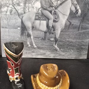 Sonoma Happy Trails Ceramic Cowboy Hat and Cowboy Boot Salt and Pepper ...