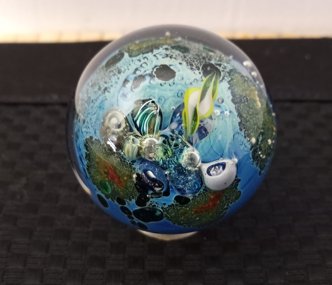 Josh Simpson J598 Handblown Art Glass Millefiore Marble Paperweight ...