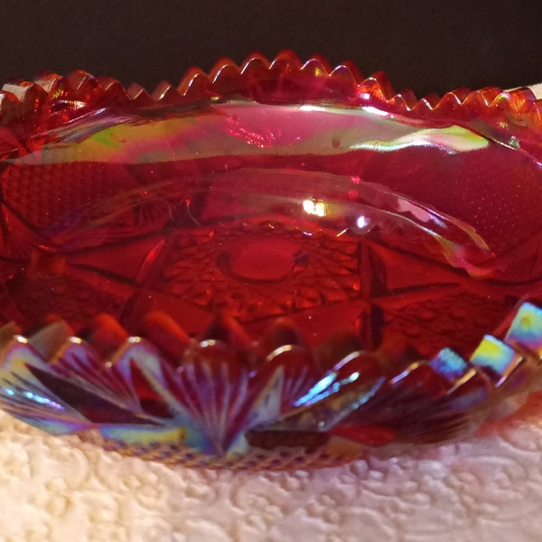Red Carnival Glass - Etsy