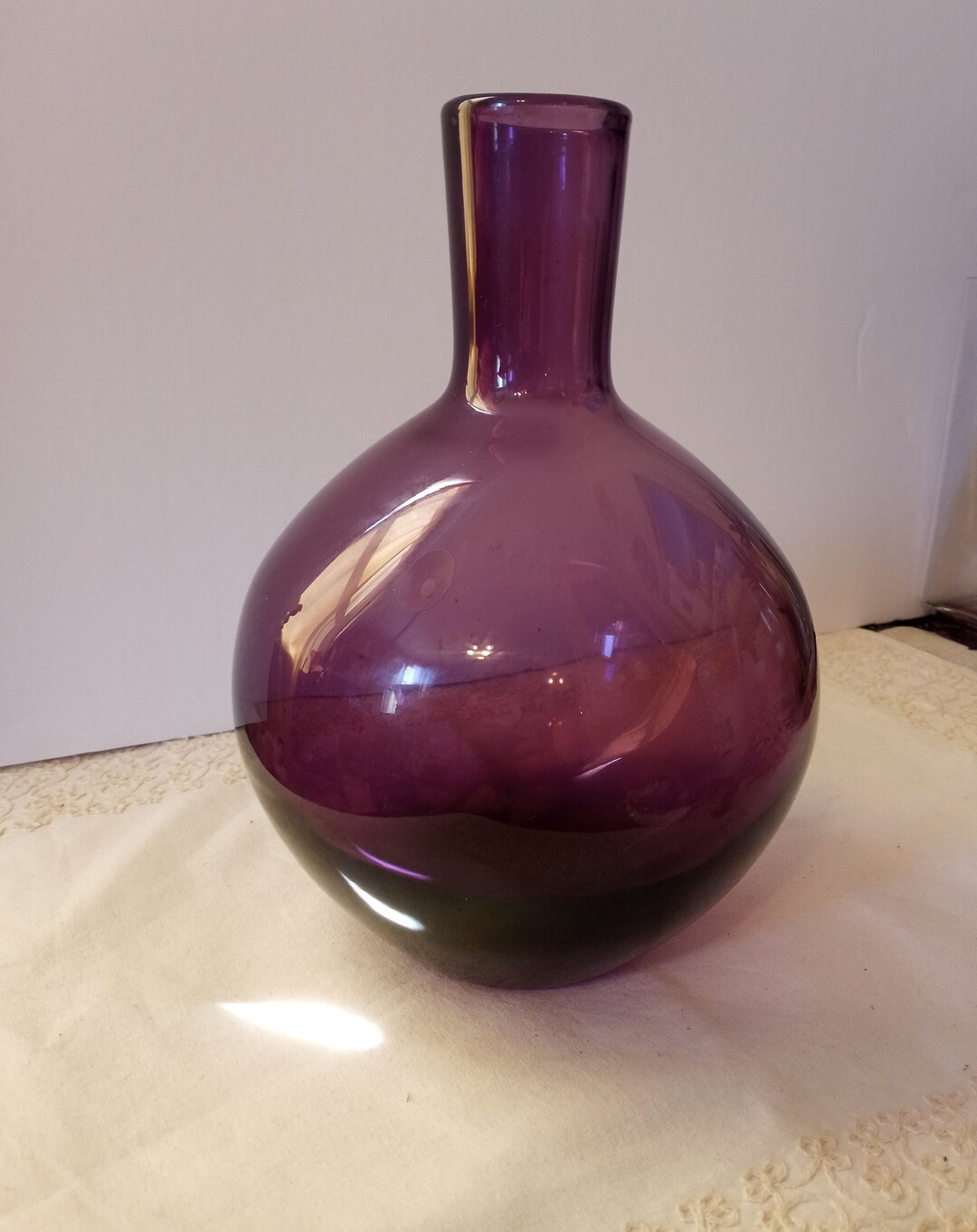 Vtg Midcentury Wayne Husted Blenko Amethyst Purple Glass Vase - Etsy