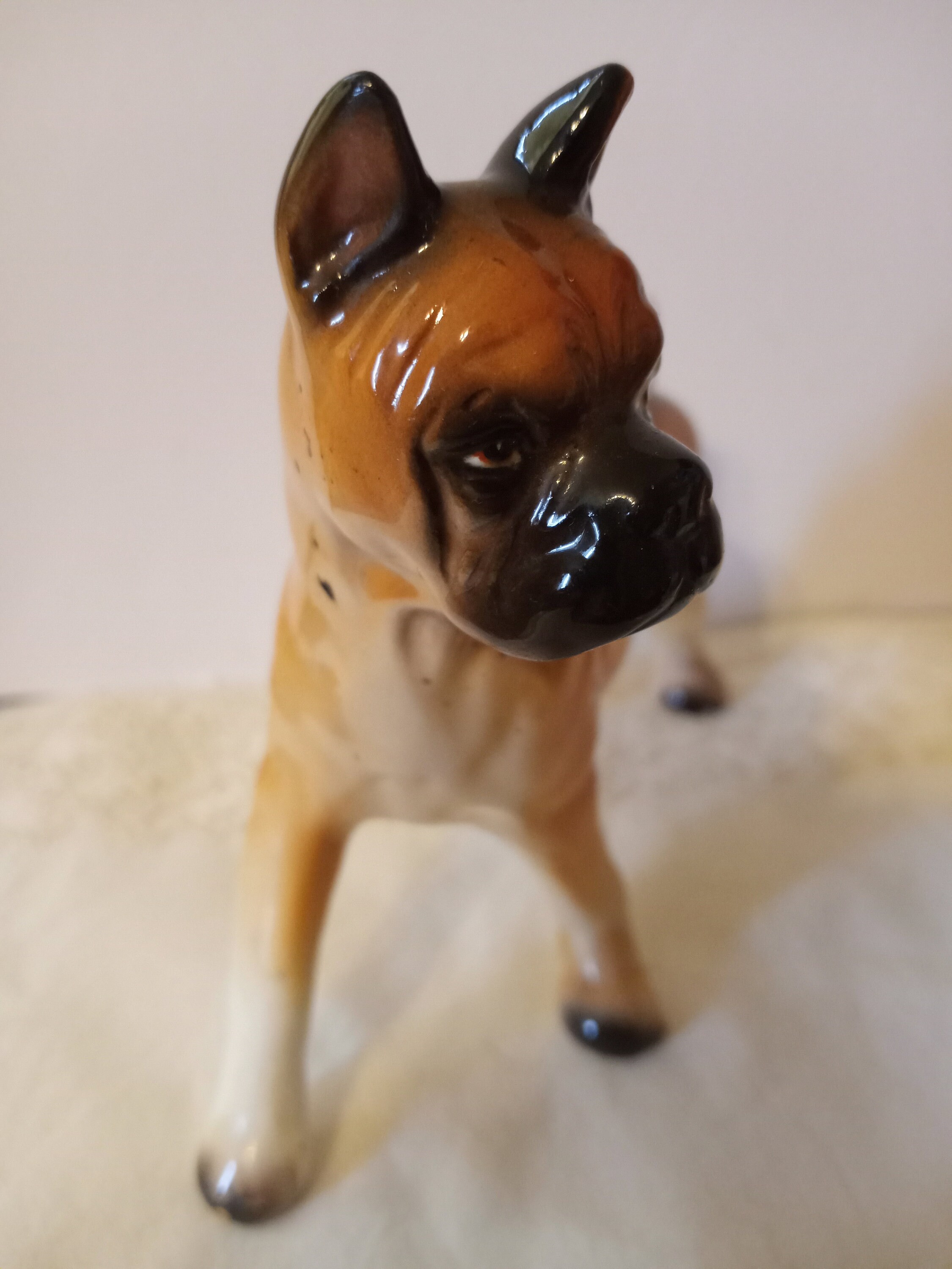 Antique Large Hand-painted Porcelain Boxer Dog Figurine Made - Etsy