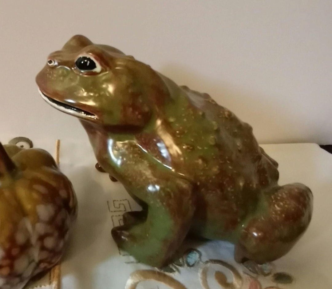 Vtg Arnel's Large 9" Long Pottery Toad, Embossed Texture, Home Decor ...
