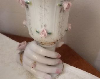 Vintage Porcelain Gloved Hand Vase With Roses MIJ Made in Japan - Etsy