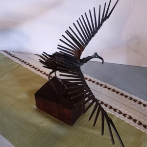 MCM Vtg. Welded Iron Brutalist Buzzard Vulture Sculpture on - Etsy