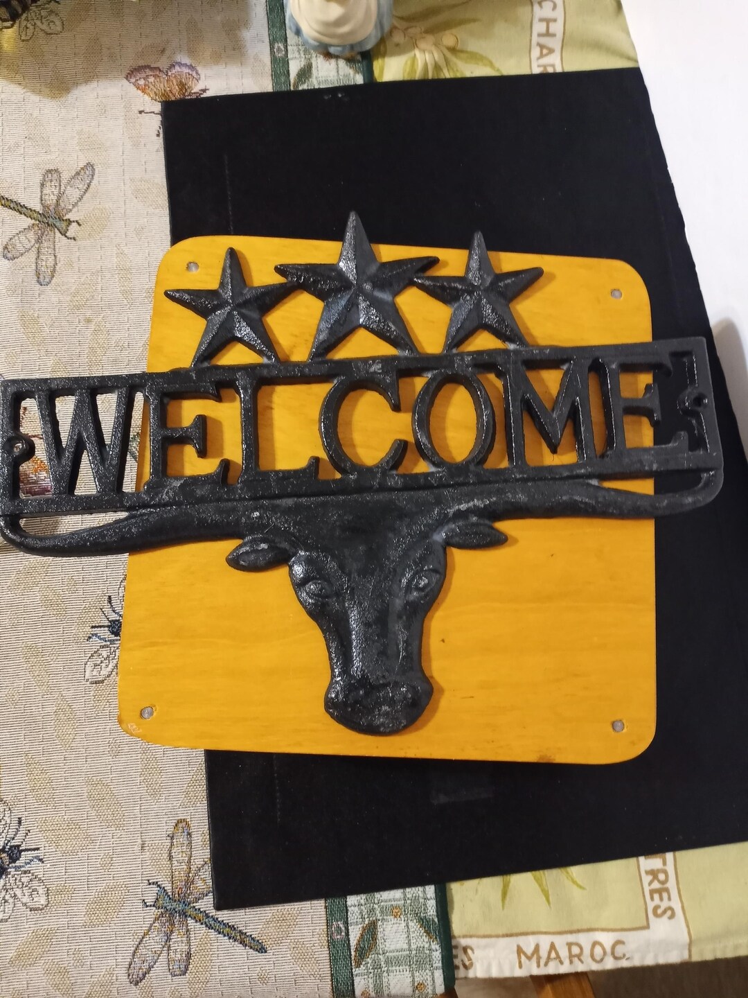 Vintage Cast Iron Longhorn Welcome Sign: Western Farmhouse Decor - Etsy