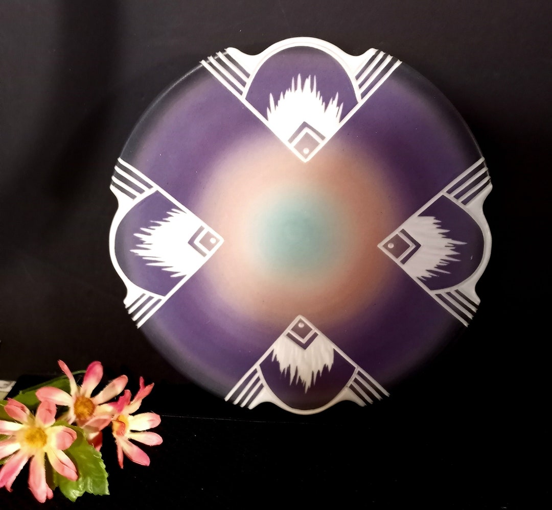 Vtg Wayne Bates Art Pottery Decorative Porcelain Wall Plate, Wall ...