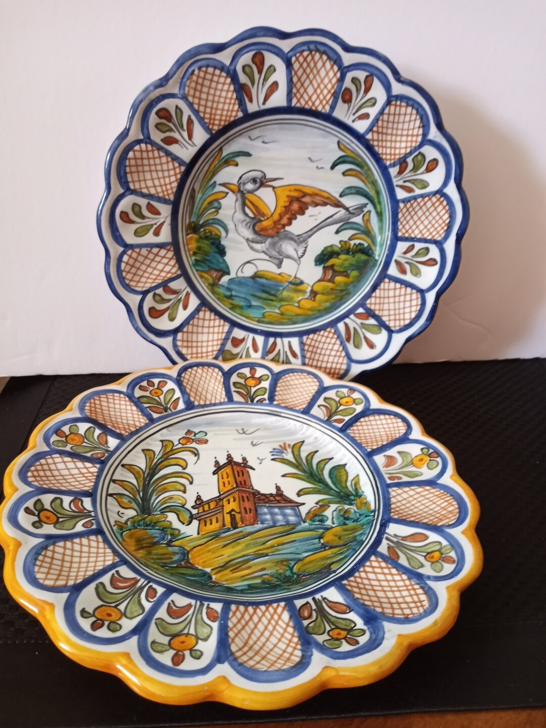 Vintage Talavera Wall Plates: El Carmen Majolica, Set of 2, Mexican ...