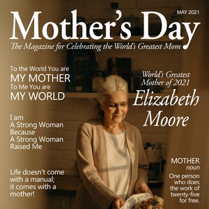 Custom Mother's Day Magazine Cover / Personalized Photo Print ...