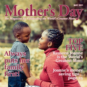 Custom Mother's Day Magazine Cover / Personalized Photo Print ...
