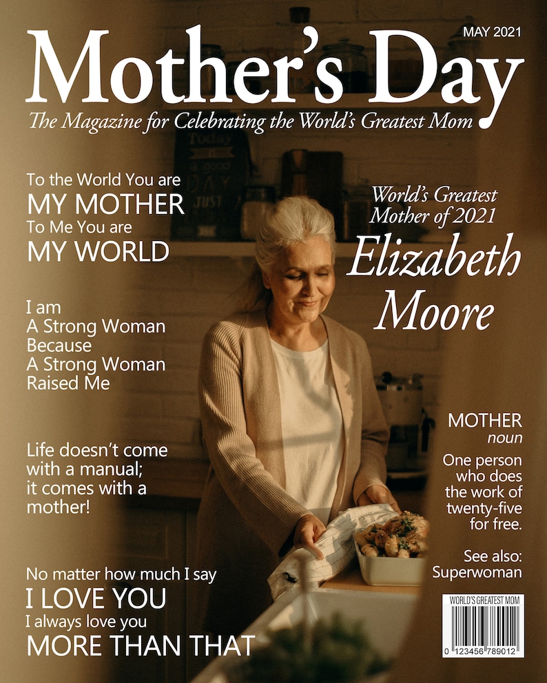 Custom Mother's Day Magazine Cover / Personalized Photo - Etsy