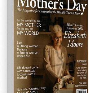 Custom Mother's Day Magazine Cover / Personalized Photo Print ...
