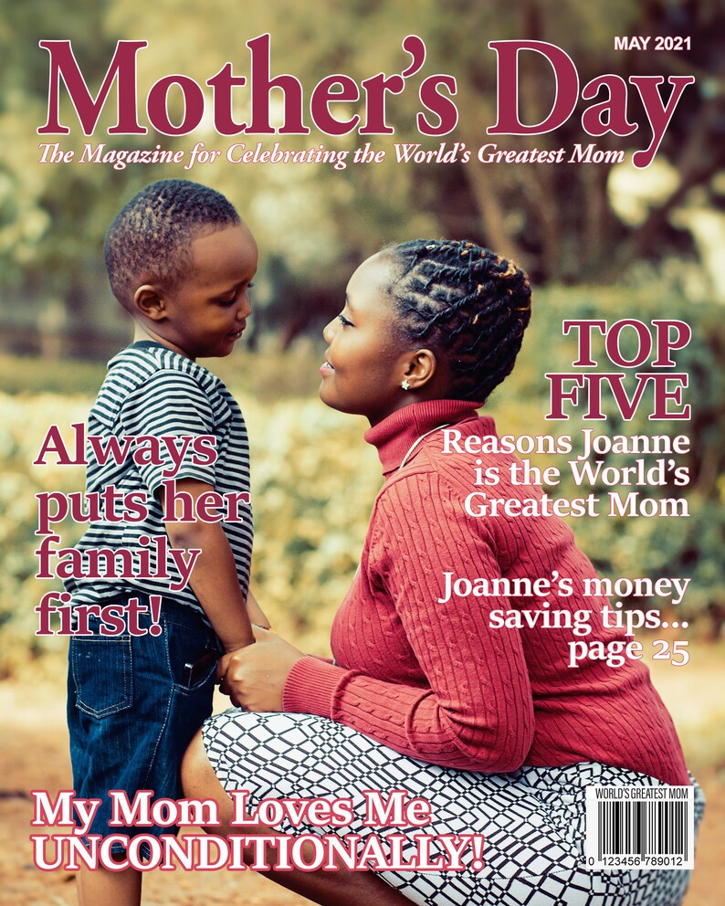 Custom Mother's Day Magazine Cover / Personalized Photo | Etsy