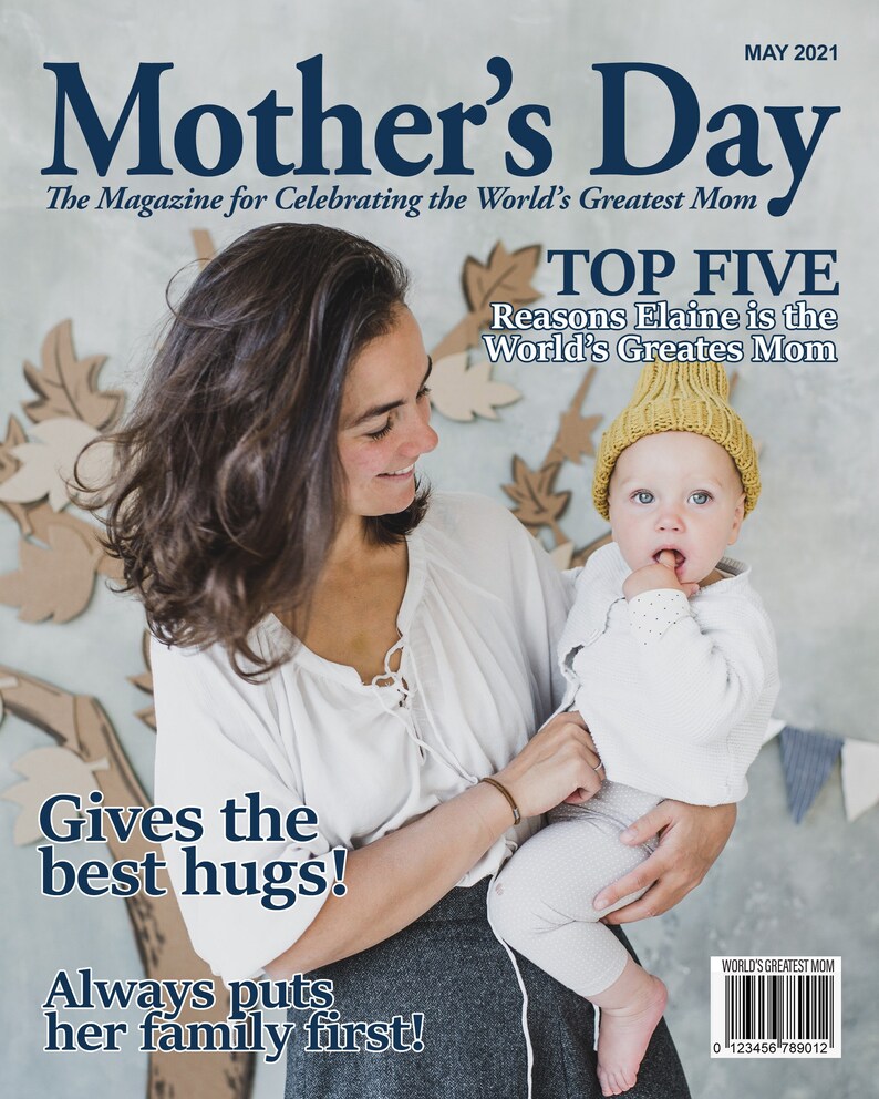 Custom Mother's Day Magazine Cover / Personalized Photo - Etsy