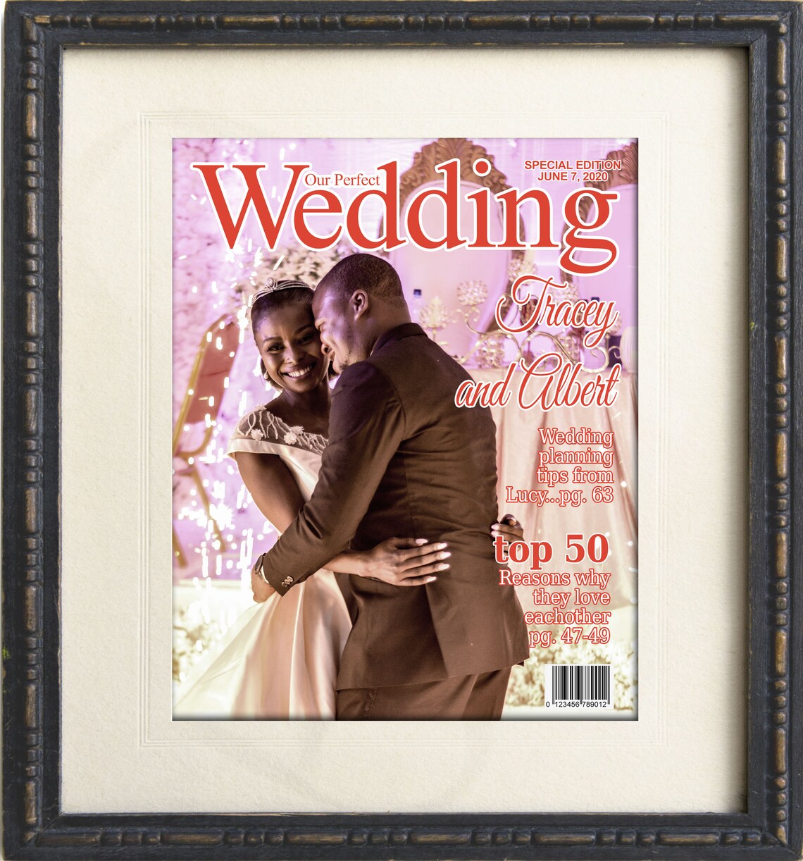 Custom Wedding Magazine Cover / Wedding Magazine Cover Art / | Etsy