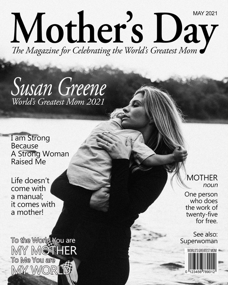 Custom Mother's Day Magazine Cover / Personalized Photo - Etsy