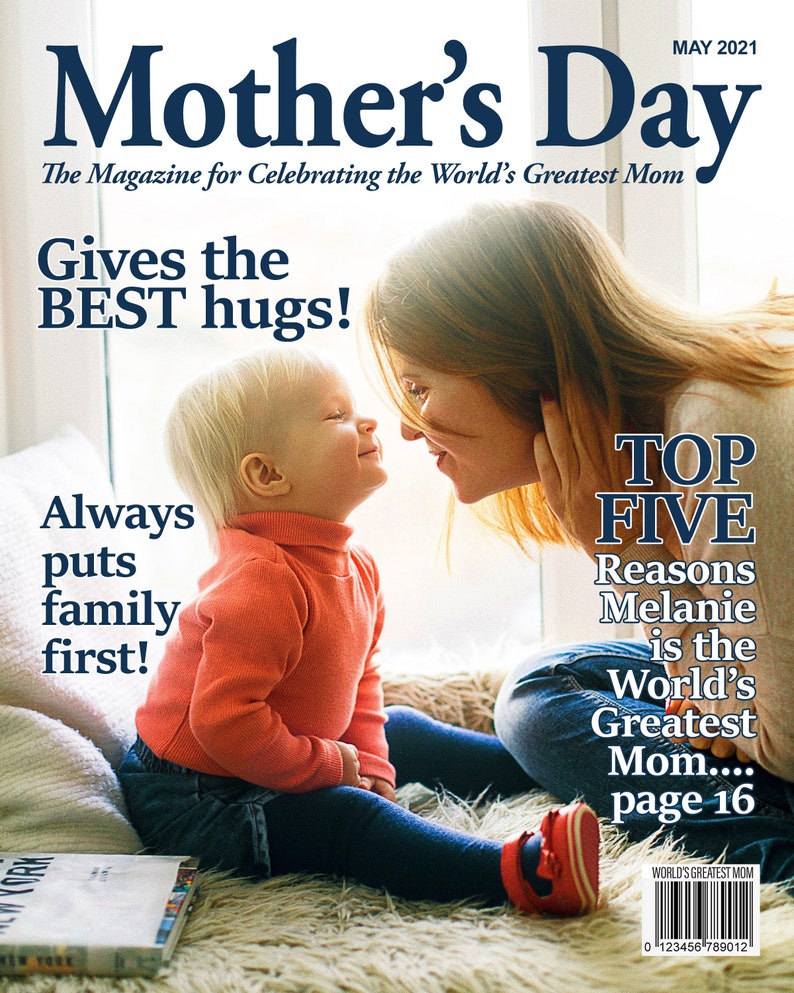 Custom Mother's Day Magazine Cover / Personalized Photo | Etsy