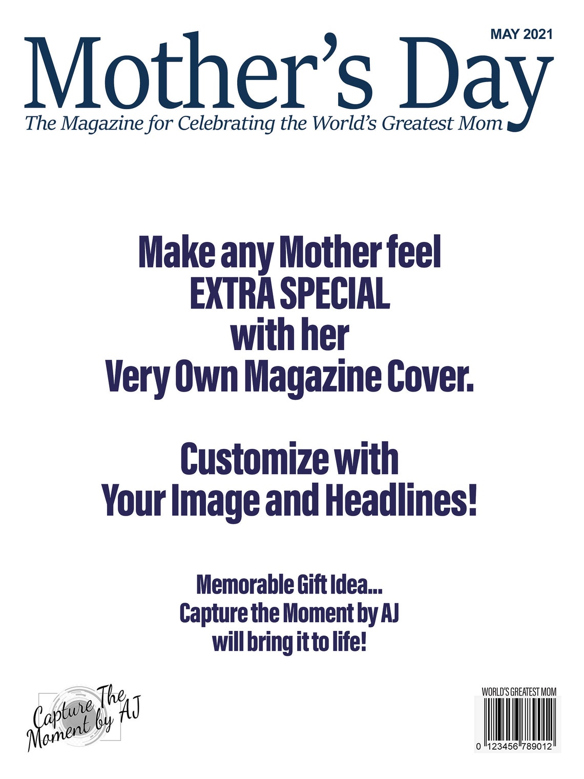 Custom Mother's Day Magazine Cover / Personalized Photo - Etsy
