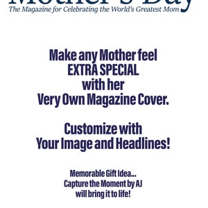 Custom Mother's Day Magazine Cover / Personalized Photo Print ...