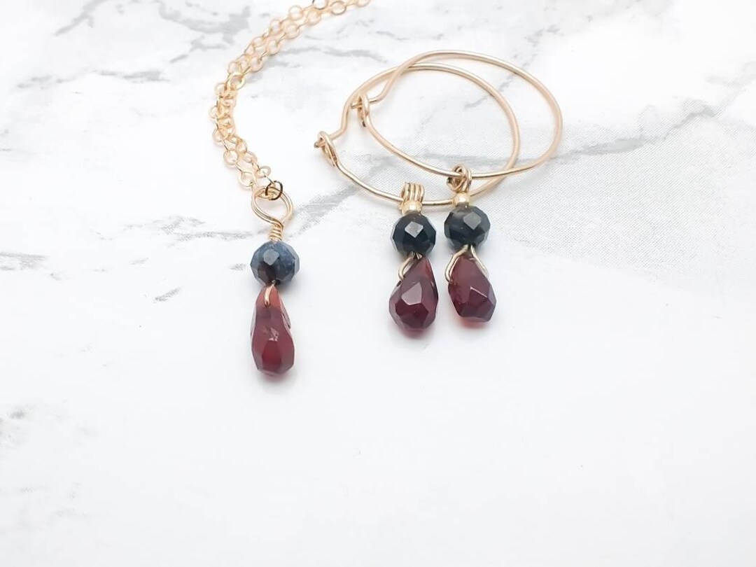 Minimalist Jewelry Set, Small Hoop Earrings, Dainty Gold Filled ...