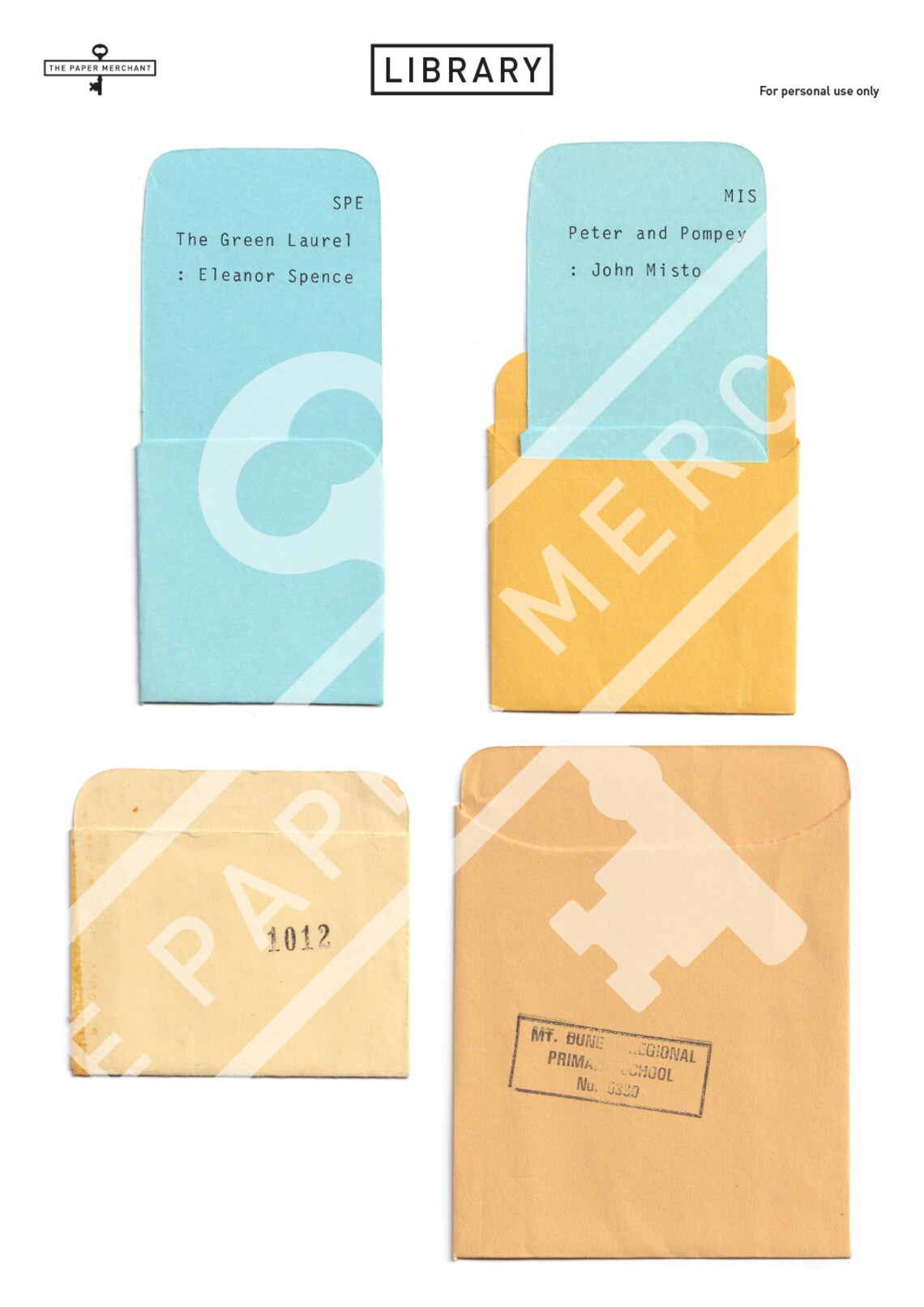 15 Vintage Library Cards Digital Download Printable - Etsy