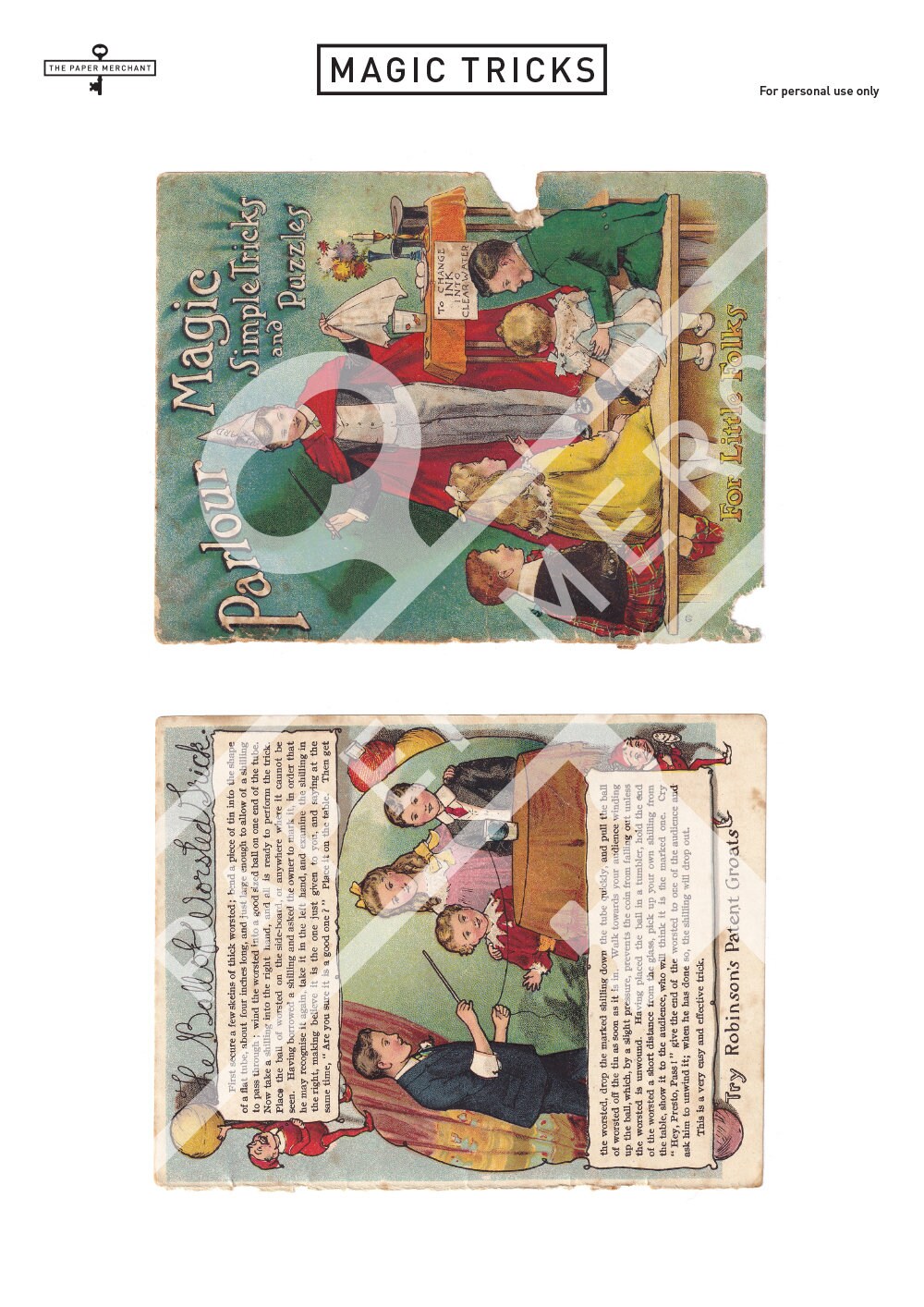 18 Antique Magic Trick Book Pages - Digital Download Printable ...