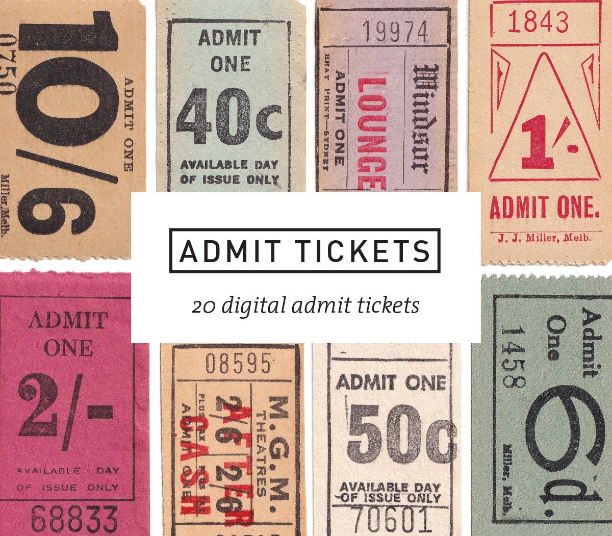 Vintage Admit One Ticket Template