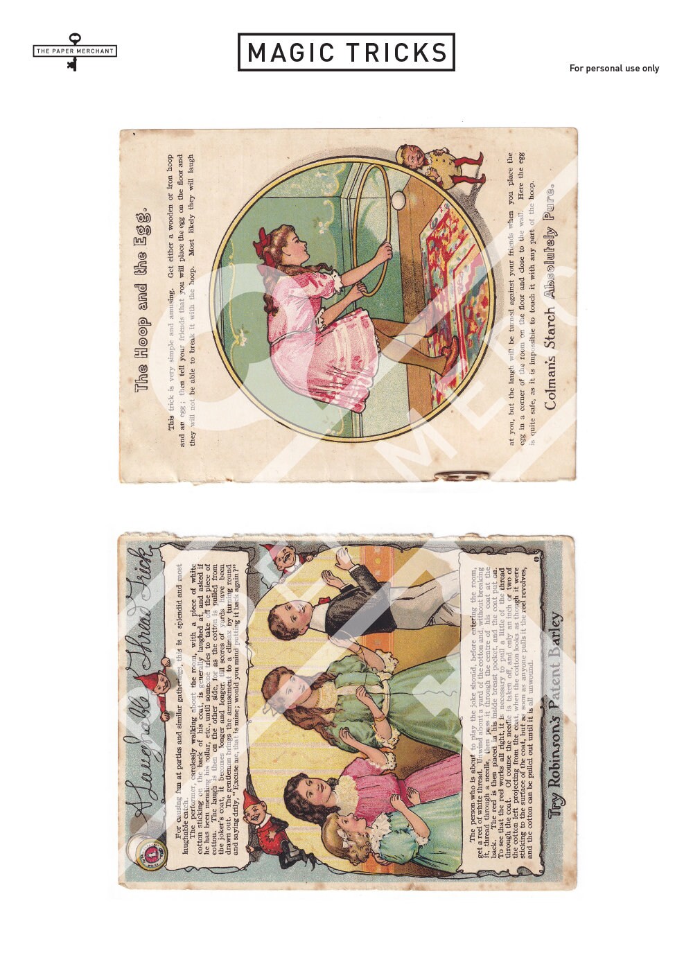 18 Antique Magic Trick Book Pages Digital Download Printable Ephemera ...