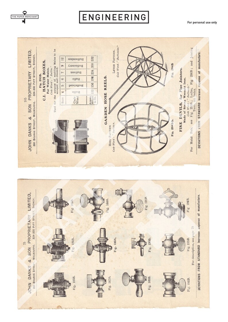 18 Vintage Engineering Book Pages Digital Download Printable Ephemera ...