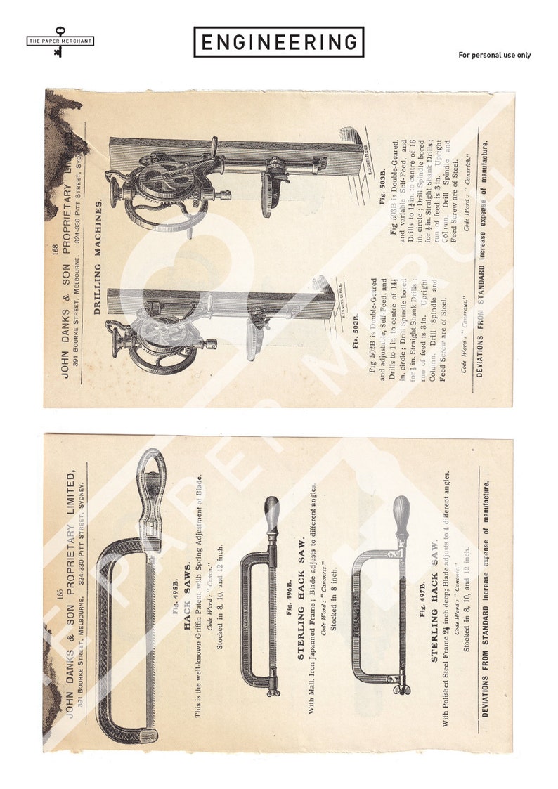 18 Vintage Engineering Book Pages Digital Download Printable Ephemera ...