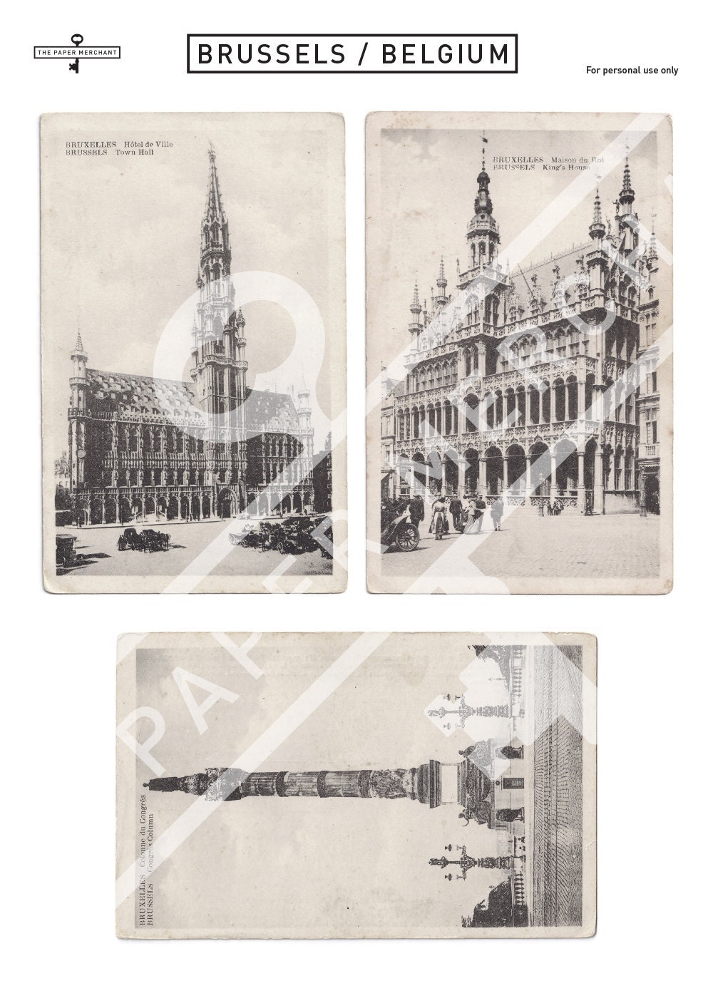 10 Vintage Brussels Belgium Postcards - Digital Download Printable ...