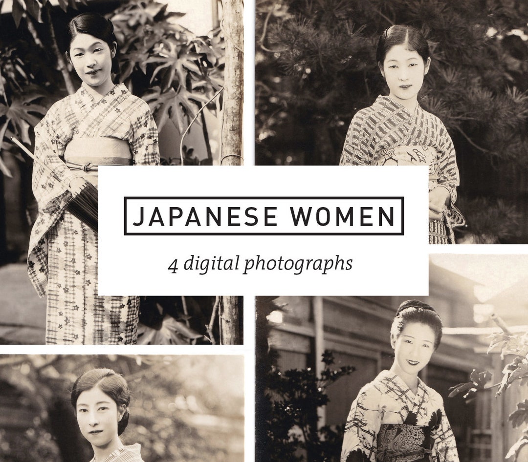 4 Vintage Japanese Women Photographs - Digital Download Printable ...