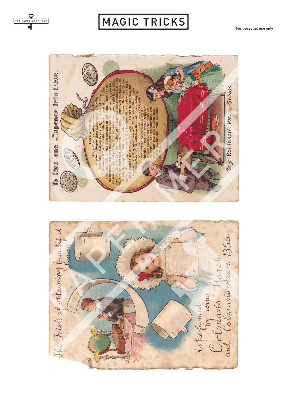 18 Antique Magic Trick Book Pages Digital Download Printable Ephemera ...