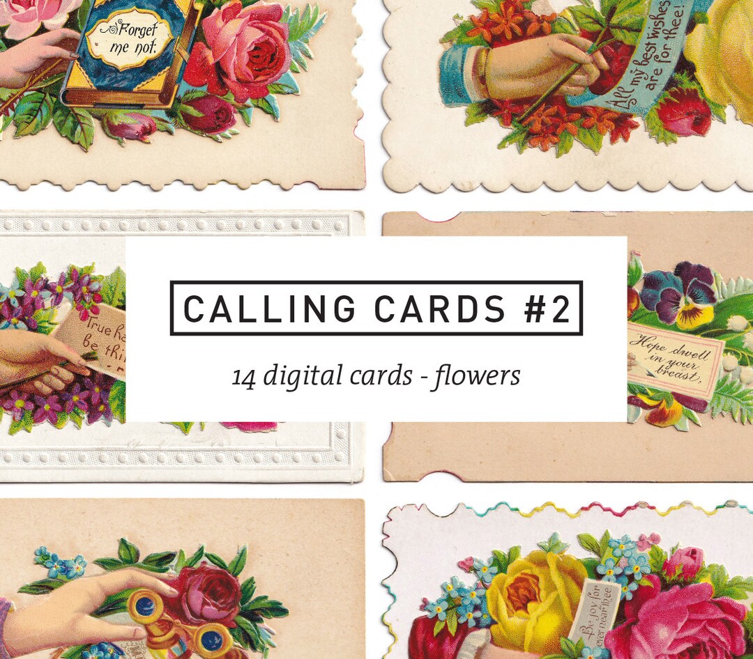14 Antique Victorian Calling Cards Digital Download - Etsy