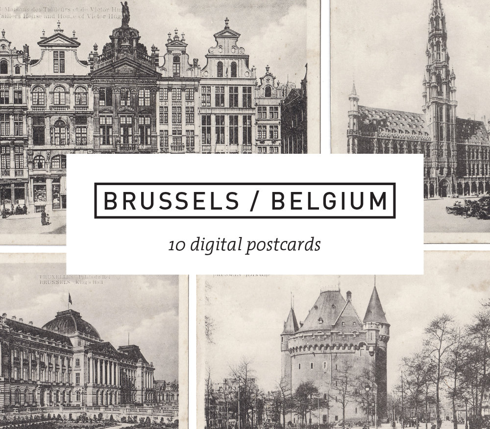 10 Vintage Brussels Belgium Postcards - Digital Download Printable ...