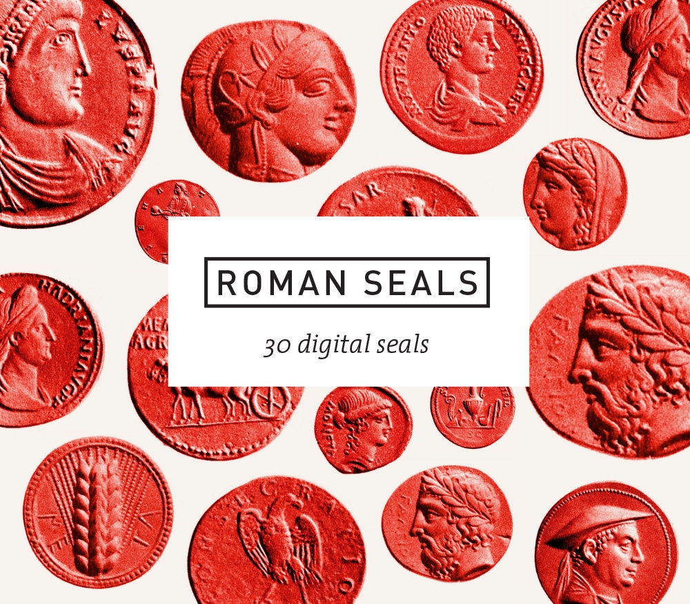 30 Vintage Roman Coin Seals Digital Download Printable Ephemera Collage ...