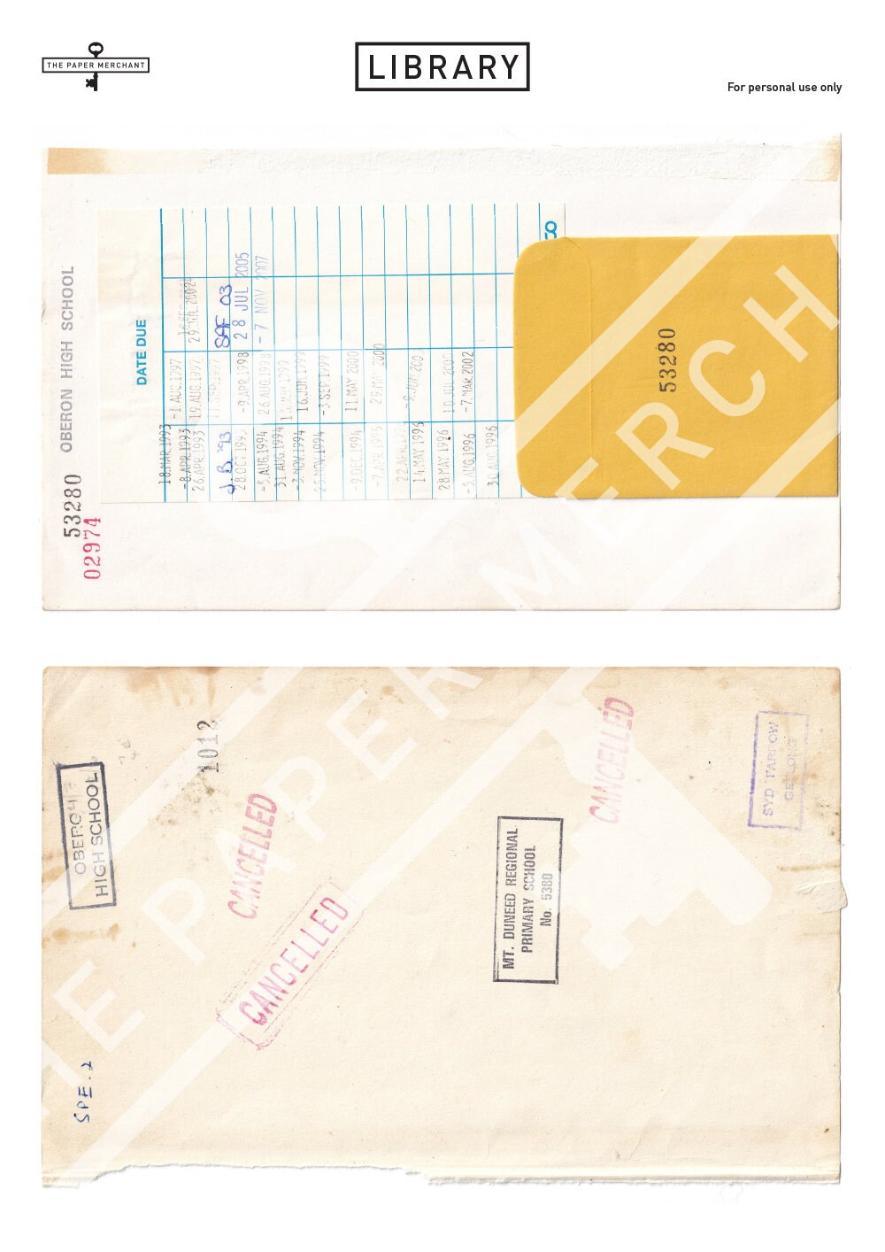 15 Vintage Library Cards - Digital Download Printable - Ephemera ...