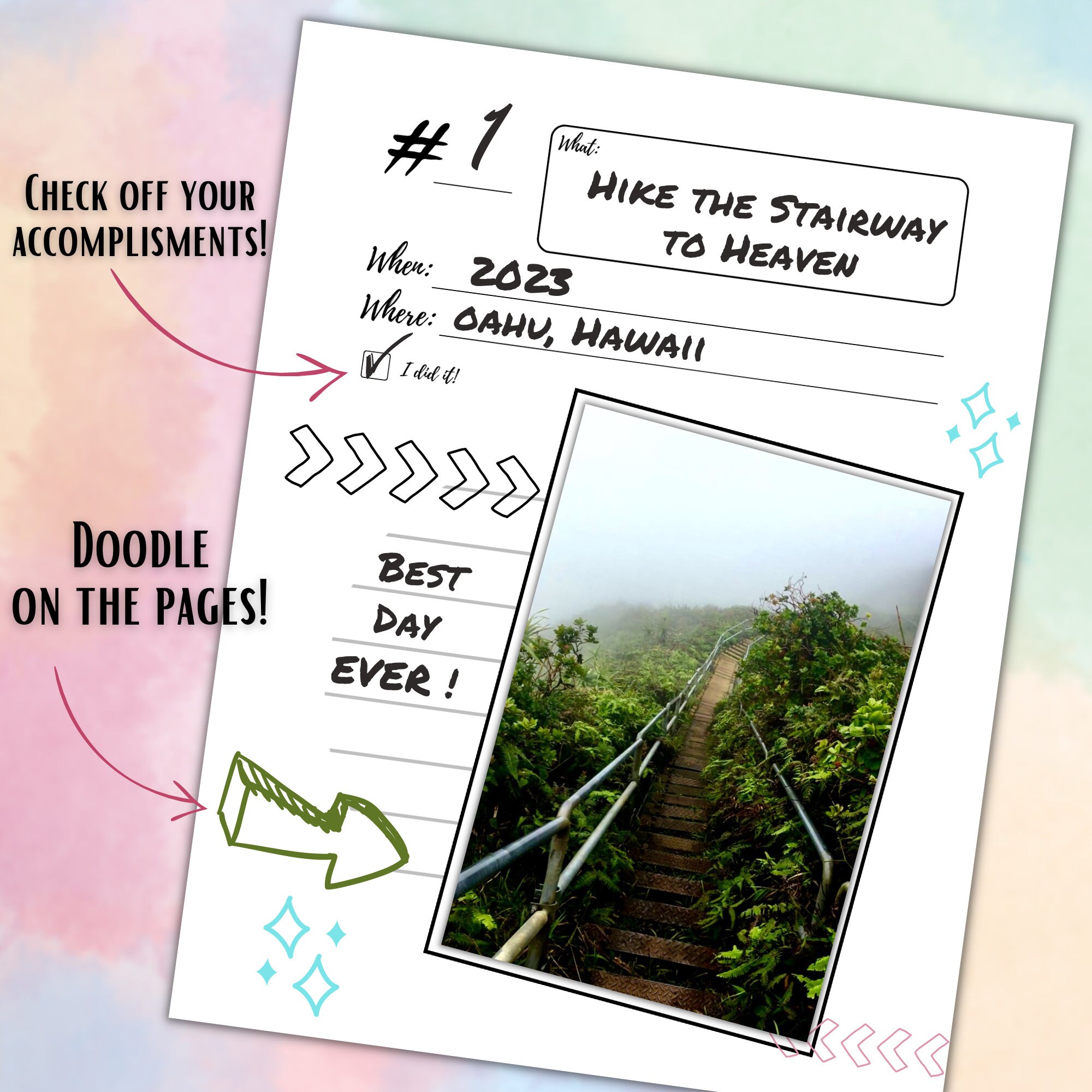 Bucket List Planner, Printable Digital Download PDF Format, Travel Life ...