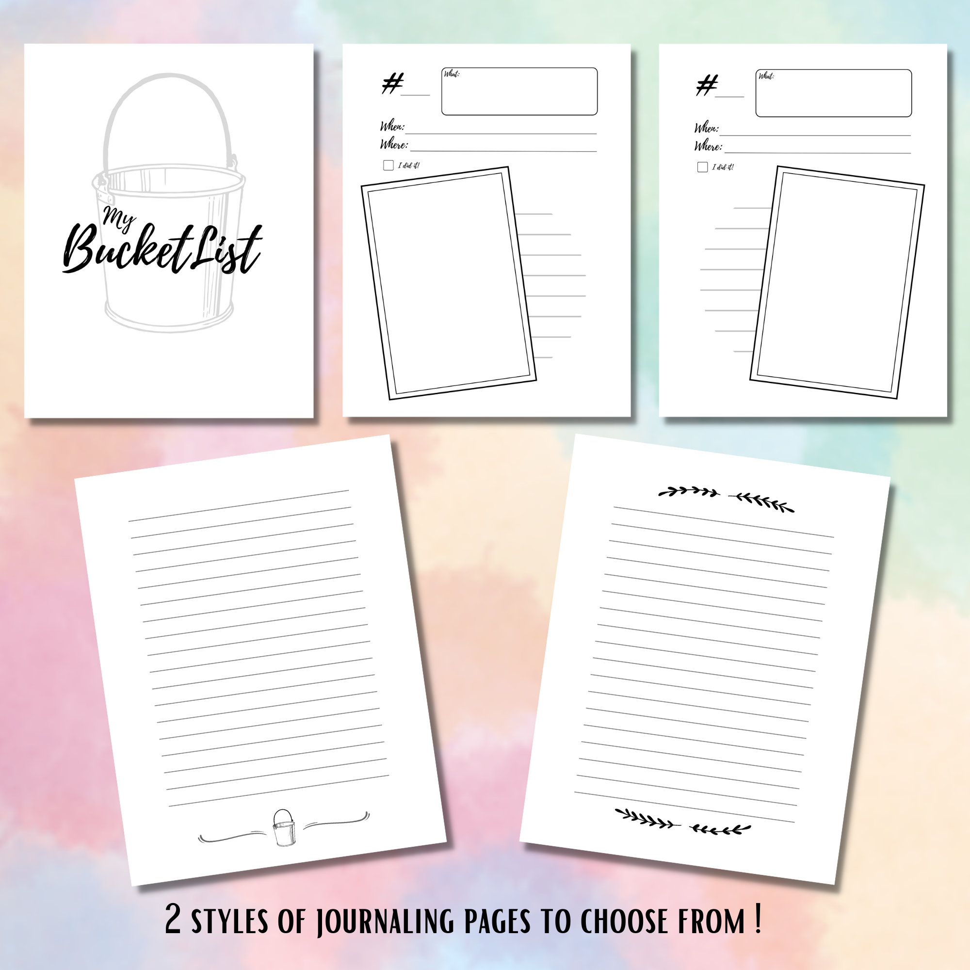 Bucket List Planner, Printable Digital Download PDF Format, Travel Life ...