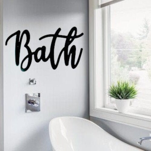 Metal Bath Sign Bathroom Word Signs - Etsy