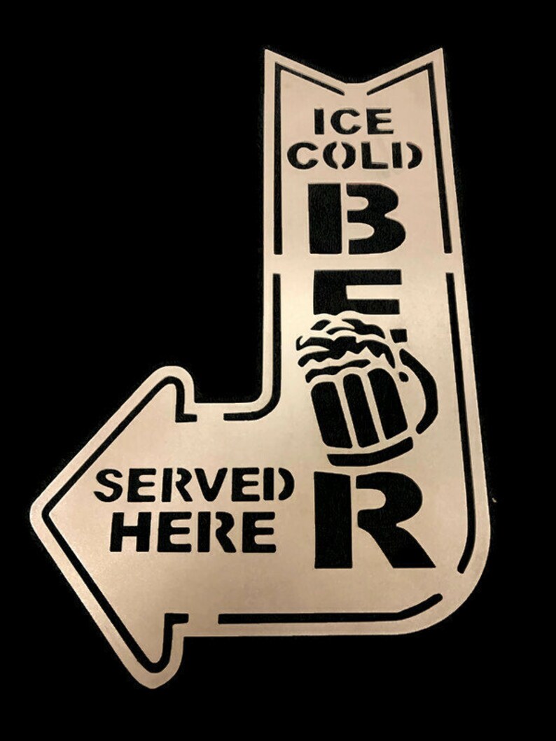 Beer Sign Garage Sign Man Cave Ice Cold Beer Metal Beer Sign - Etsy
