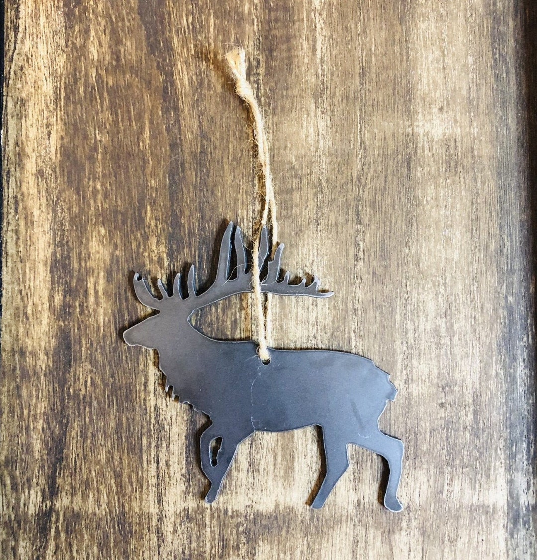 Elk Ornament Christmas Metal Ornaments Elk Wildlife Ornament Farmhouse ...