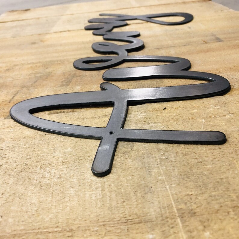 Custom Metal Word Sign Personalized Name Sign Cursive Word | Etsy