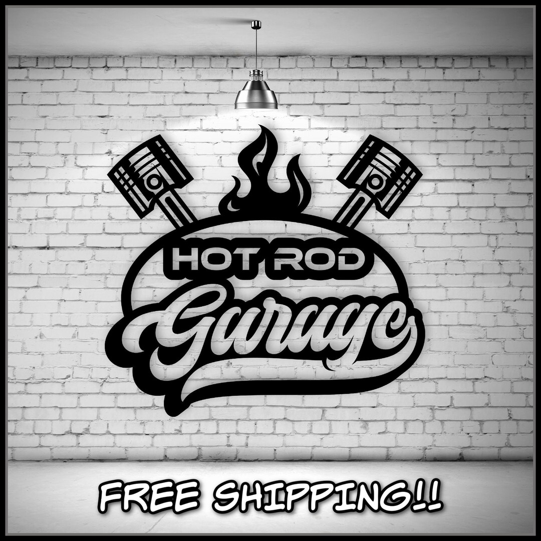Hot Rod Garage Sign Dads Garage Metal Workshop Sign Street Rod Engine ...